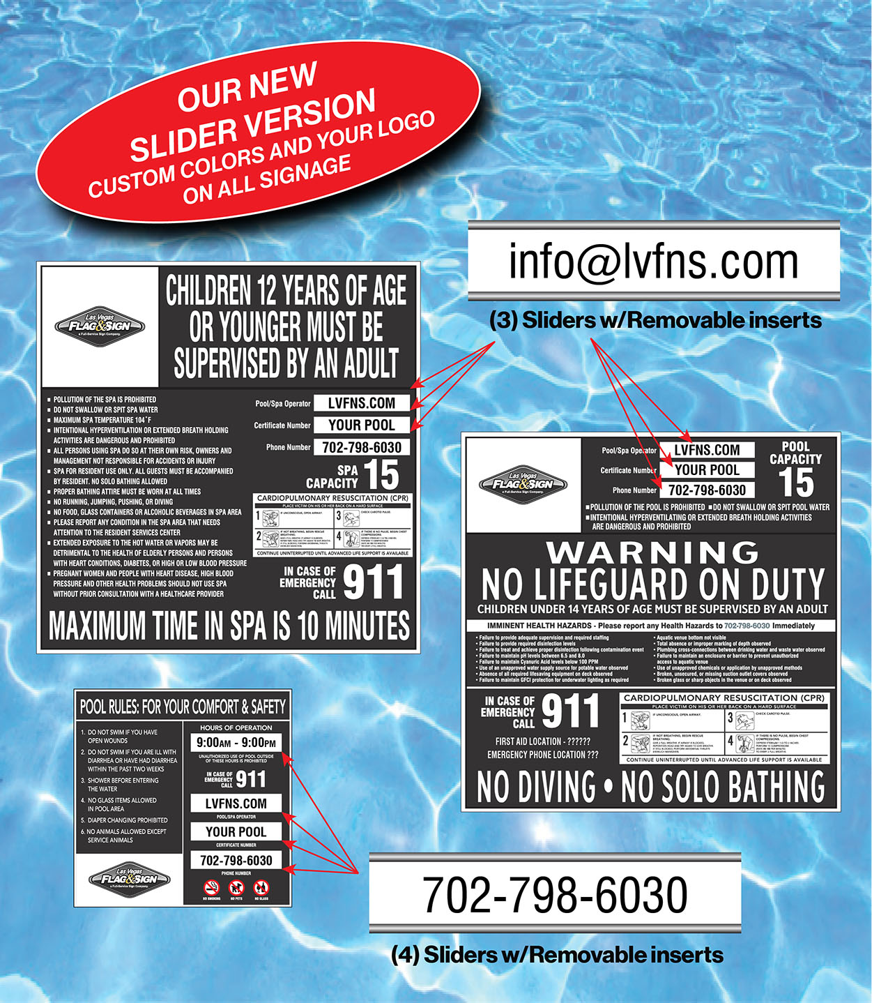 Pool & Spa Signs – LVFNS