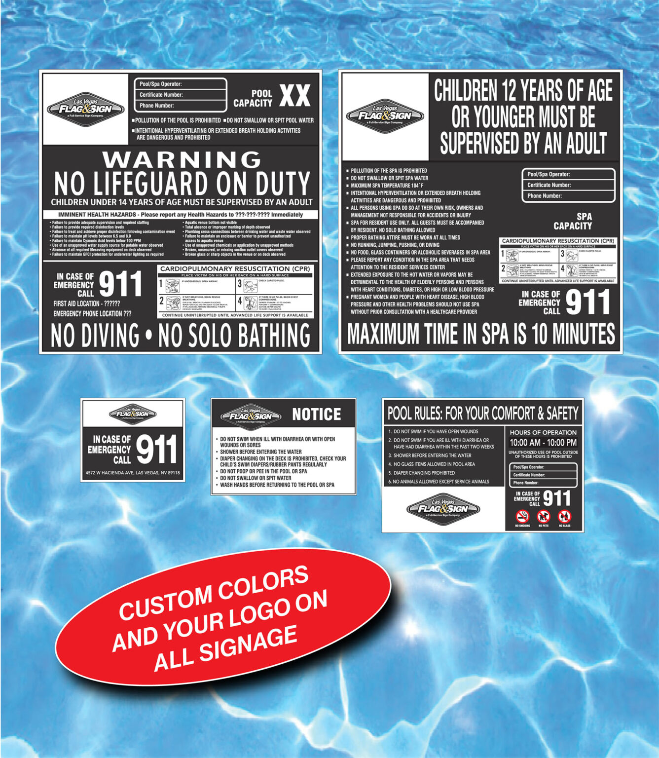 Pool & Spa Signs – LVFNS